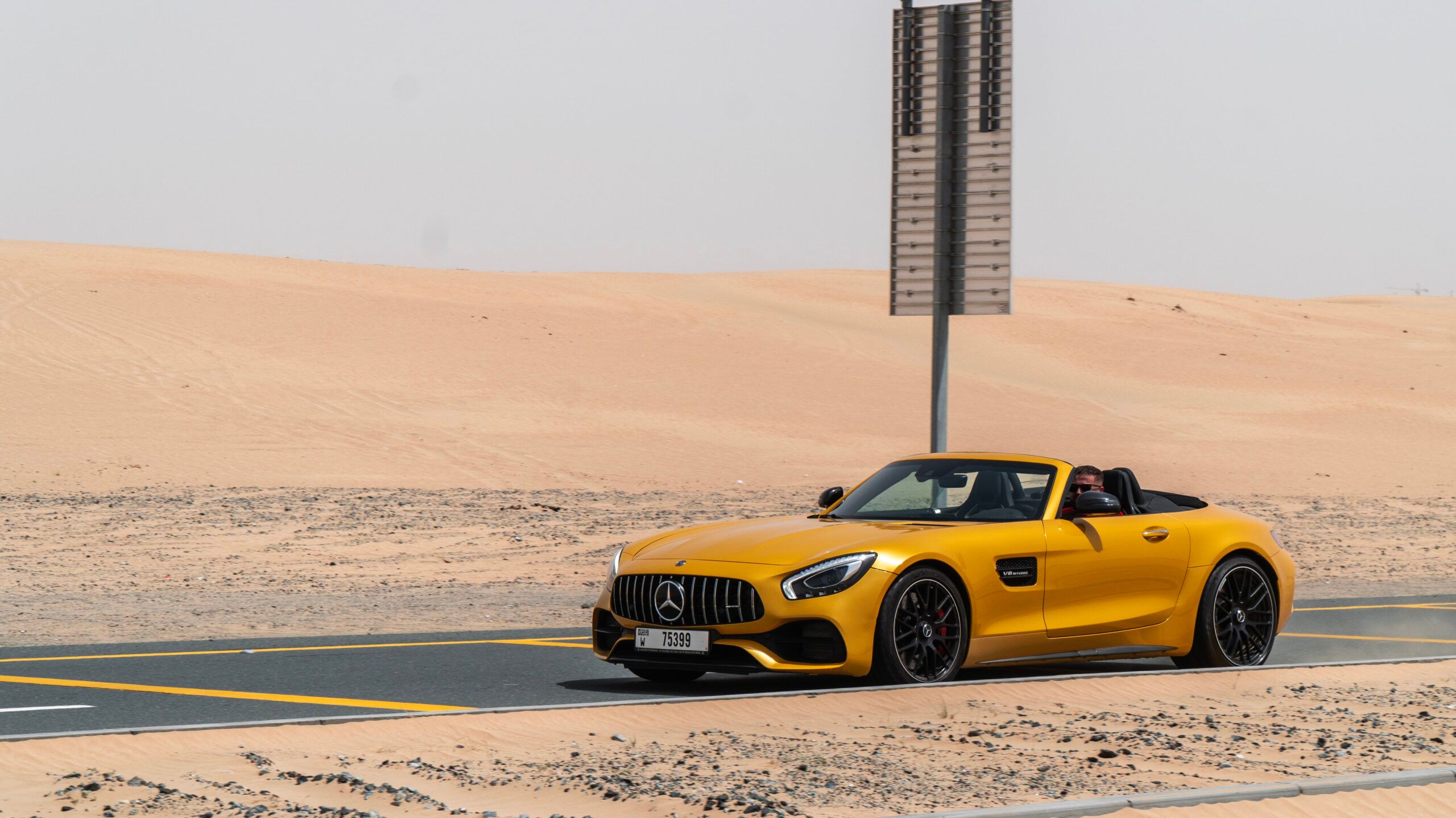 Rent Mercedes AMG GTC (Yellow) 2020 in Dubai | 1390 | Rentop